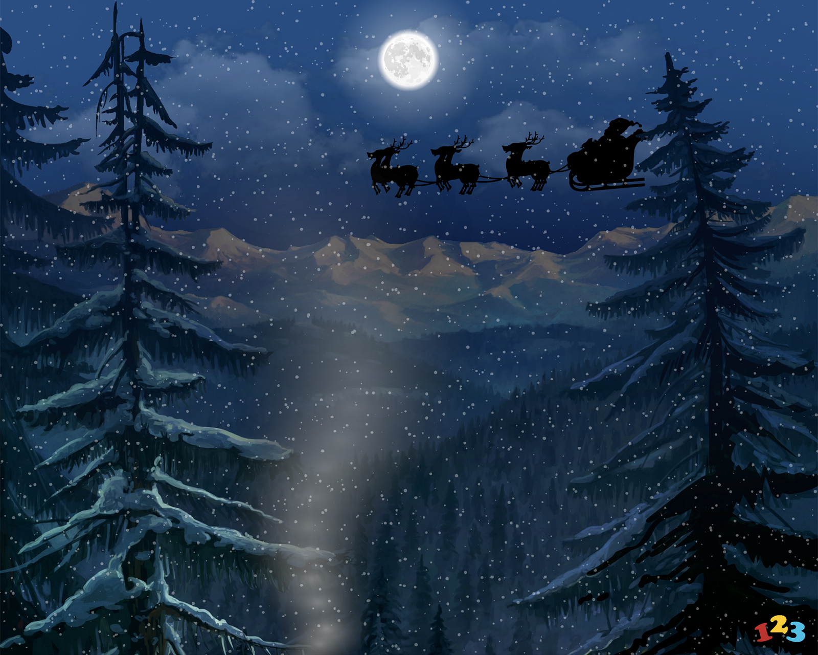 Magisk julkväll - Julkort - gratis vykort fråm 123kort.se