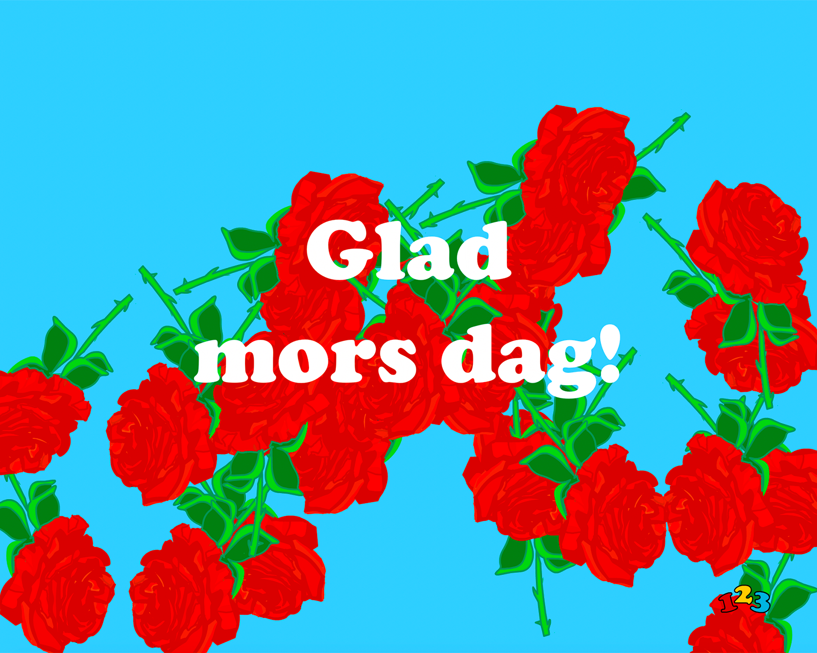 Rosor till mamma - Mors dag - gratis vykort fråm 123kort.se