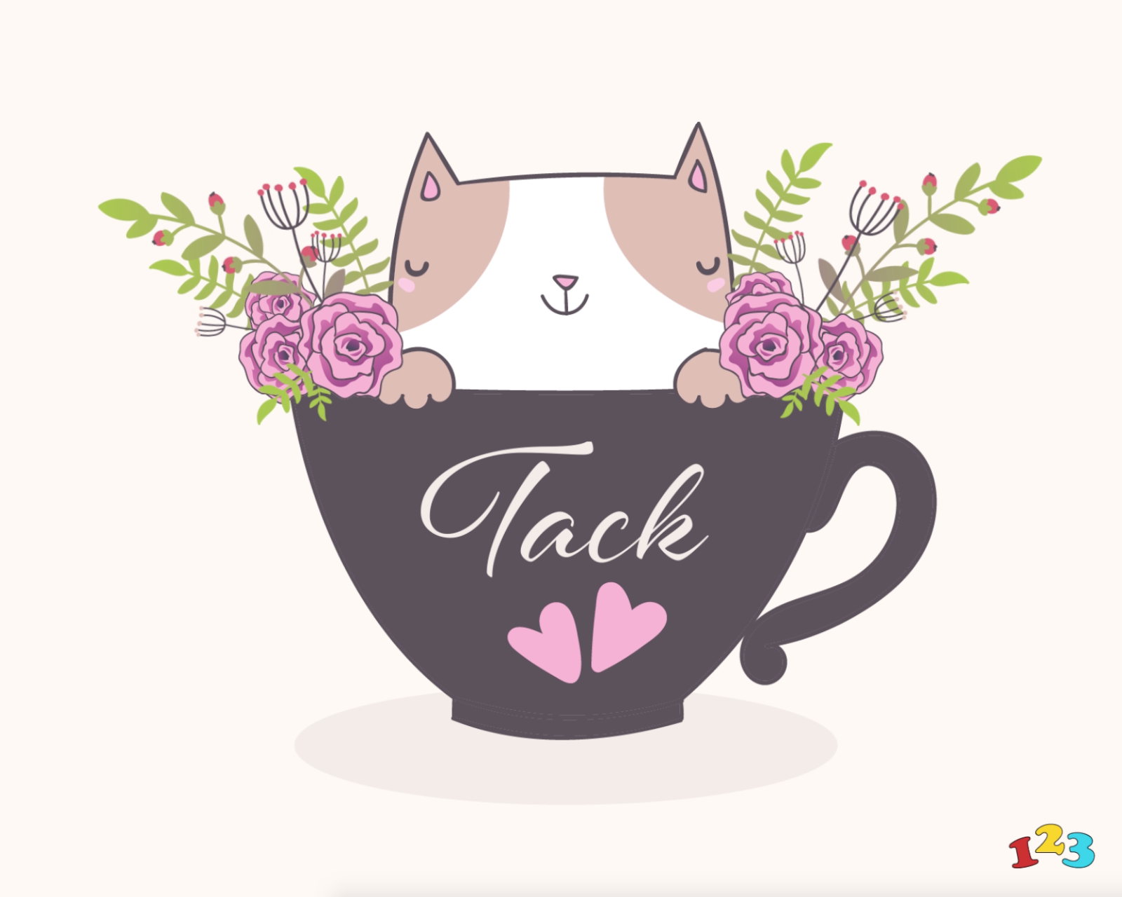 Tackkort - gratis vykort från 123kort